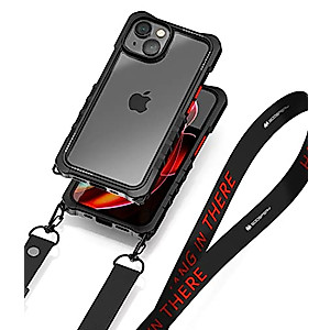 GOOSPERY Z Bumper Crossbody Compatible with iPhone 14 Case [Strap Included] Shock Absorbing Dual Layer Structure TPU Edge Crystal Clear PC Cover with Shoulder Strap Outdoor Design, Clear