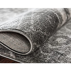 Unique Loom Sofia Collection Area Rug - Rainier (9' x 12' 2", Dark Gray/ Gray)