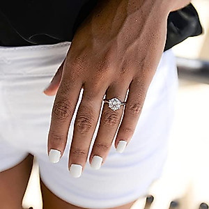 espere 3 Ct CZ Solitaire Engagement Ring Sterling Silver White Gold Plated Size 6