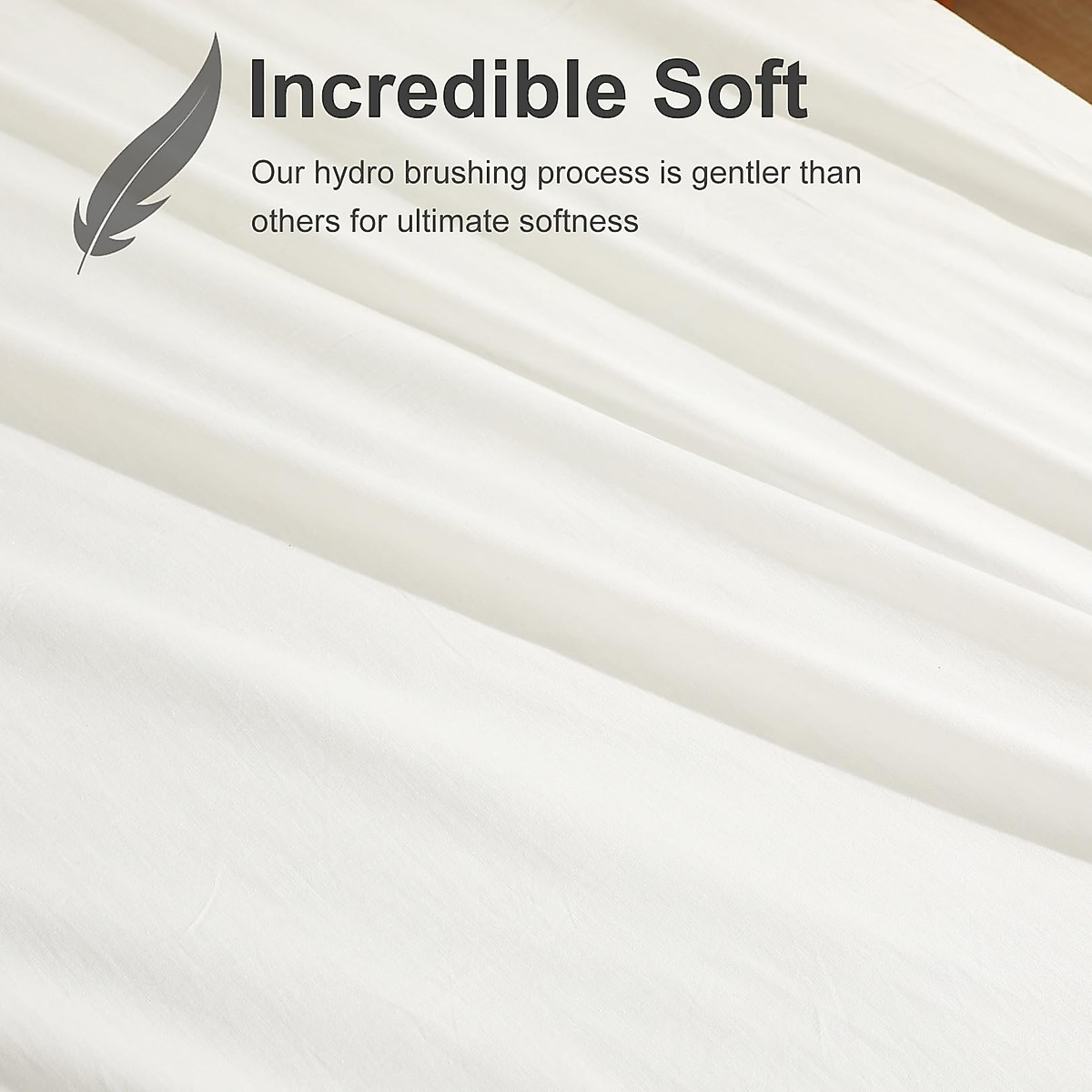 UnionKK Duvet Cover Queen Size I Washed Cotton Linen Feel White Duvet Cover and Pillow Shams Set I Coconut Buttons Closure Nature Wrinkled Textured Ultra-Soft Breathable Durable Comfy