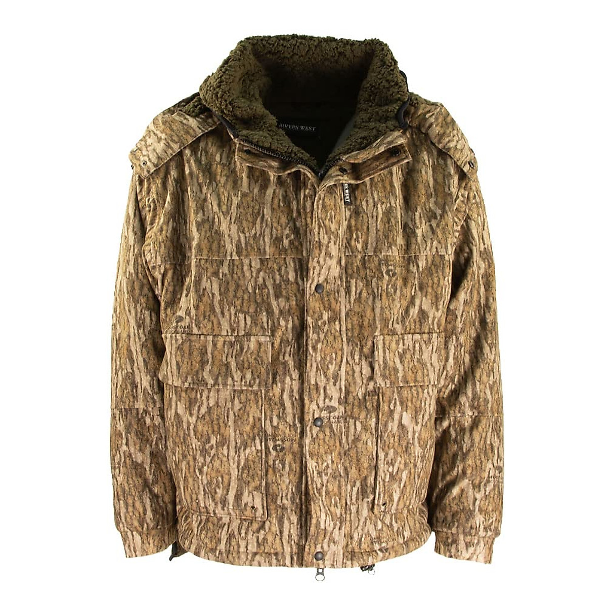 Rivers West Men's Hunting Waterproof Ambush Jacket, X-Large, Camo Bottomlands, (5649-BTM-XL)
