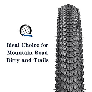 2 Pack 18"x2.125" Bike Tires with 2 Levers Replacement Bicycle Tires for Mountain Trail Road City Park Pavement Surface (18x2.125-2 Tires 2 Levers)