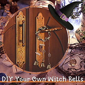 Charniol Witch Bells DIY Kit for Door Knob for Protection Witch Bell Witchy Decor Hanging Witchcraft Decorations Witches Wind Chimes
