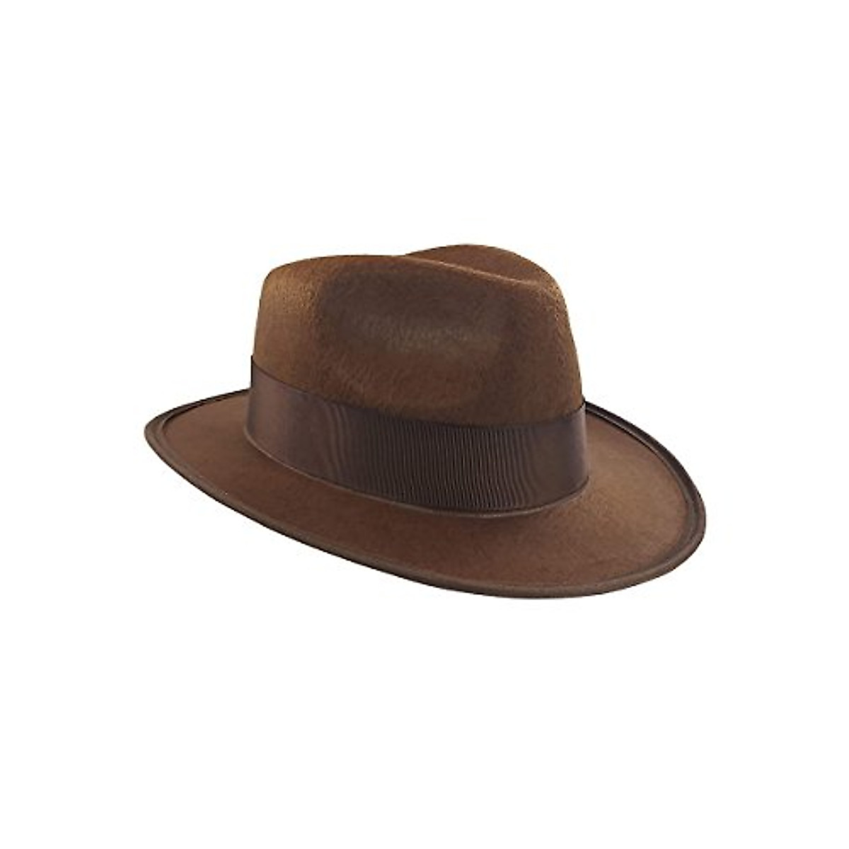 Nicky Bigs Novelties Adult Brown Adventurer Fedora Hat - Mobster Felt Panama Hats - Gatsby Halloween Costume Accessory, Brown, One Size