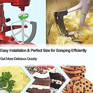 5 Quart Bowl-lift Plastic Flex Edge Beater for KitchenAid 5QT Bowl-lift Mixer Accessory Replacement Paddle Compatible with KitchenAid Mixer Attachments with Silicone Edge Bowl Scraper