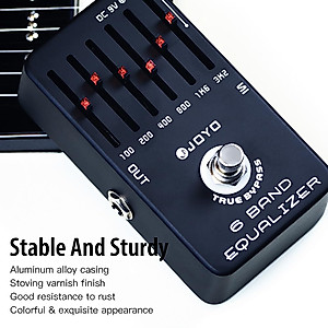 JOYO 6-Band EQ Pedal Electric Guitar Equalizer (100Hz 200Hz 400Hz 800Hz 1.6kHz 3.2kHz) Provides ±18dB for Each Band (JF-11)