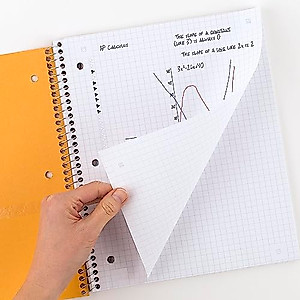 Five Star Spiral Notebook, 1-Subject, Graph Ruled Paper, Fights Ink Bleed, Water Resistant Cover, 8-1/2" x 11", 100 Sheets, Black (73679)