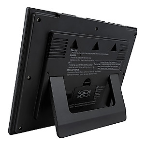 La Crosse Technology 513-1422S Atomic Digital Silver Clock with Indoor Temperature