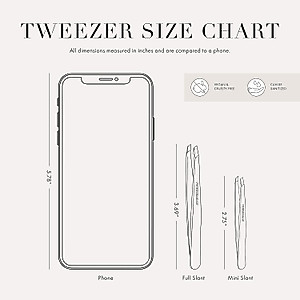 Tweezerman Mini Slant Tweezer - Tweezers for Eyebrows, Travel Tweezers for Eyebrows, Facial Hair, Ingrown Hair (Classic Stainless)