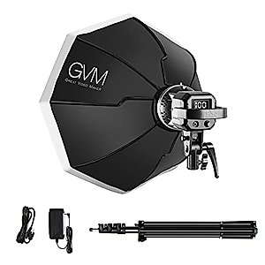 GVM 80W Softbox Lighting Kit with APP Control, Professional Studio Photography Lighting with Digital Display, LED Video Light Color Temperature 5600K and CRI 97+ for Portrait Product Fashion Shoot