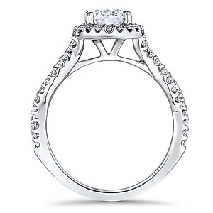 Engagement Ring 1.5 CT Twist Halo Moissanite Engagement Rings for Women 10k Size 4