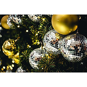 12 Pack Mirror Disco Ball Ornaments, 2.36 inch Small Silver Disco Balls for 70s Disco Party Decoration, Club Home Wedding Decoration, Christmas Tree Ornaments