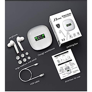EARJIA True Wireless Bluetooth Earbuds - Smart Touch Controlled Wireless Earbuds Bluetooth No Noise Monaural/Binaural Mode Wireless Earbuds with 3 Pairs of Ear Buds (J3PRO, White)