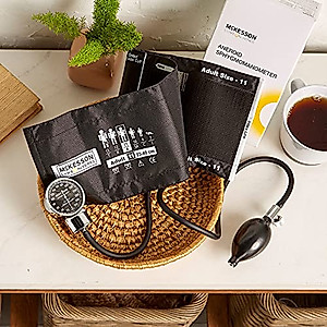 McKesson LUMEON Professional Aneroid Sphygmomanometer, Blood Pressure with Cuff, Pocket Size, Black, Adult Medium, 1 Count