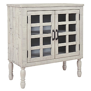 Signature Design by Ashley Falkgate Cottage Farmhouse Accent Cabinet, White