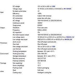 GOWE 3000W DC110V Off Grid Pure Sine Wave Solar or Wind Inverter, City Electricity Complementary Charging function with LCD Screen