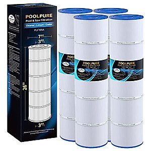 POOLPURE PCC105-PAK4 Replaces Pentair CCP420, 178584, Unicel C-7471, 817-0106, R173576, Filbur FC-1977, 570-0425-07, Pentair Clean and Clear Plus 420, L x OD: 26"x7", 4X105 sq.ft. Cartridge