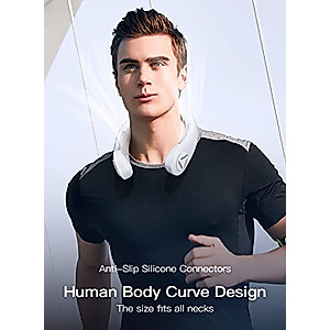 BKDRL Neck Air Conditioner Portable, Antinanco Upgraded 3 Turbo 1X Cooling Plate Portable Neck Air Conditioner Fan, 6000 mAh Neck Fans Portable Rechargeable, 3 Speeds Neck Cooler (White-J01)