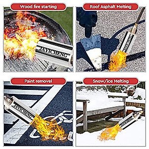 Propane Torch Weed Burner Kit,Weed Torch 800,000 BTU Blow Torch with 1lb Propane Cylinder Converter,9.8 FT Hose Heavy Duty Flamethrower with Turbo Trigger for Flame Weeding,Roofing, Melting Ice Snow