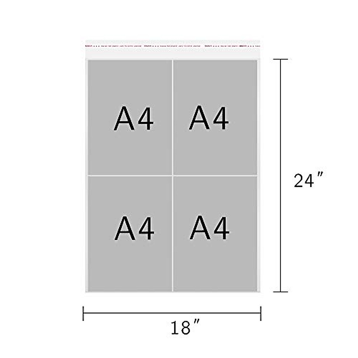 Clear Poly Bags 18x24 100ct Self Seal Cello Bags Self-Adhesive 1mil for Apparel Clothing Gifts 11 Sizes to Choose from