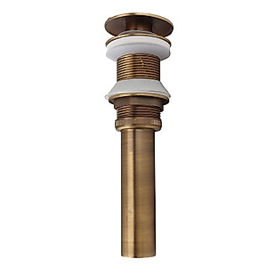 Up Sink Drain, Brass Wash Basin Drain Stopper Vintage Sink Vessel Drain Filter for Bathroom Home Kitchen (Without Overflow)
