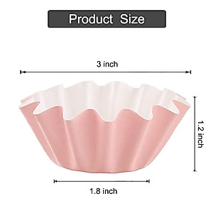 200 PCS Pink Mini Cupcake Liner Cupcake Wrappers Paper Cupcake Cup Greaseproof Baking Cups for Wedding Birthday Party Baby Shower