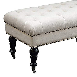 Linon Isabelle Bed Bench, 62-Inch, Dark Espresso Finish