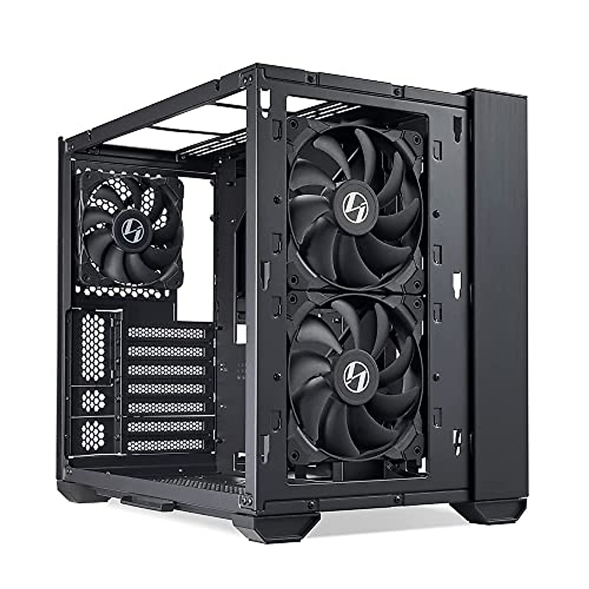 Lian Li O11 Air Small Case - Mini ITX - Mesh & Aluminum Panel - include 2 x 140MM PWM fans & 120mm PWM fan - up to 200mm long full ATX PSUs (O11AMX BLACK)