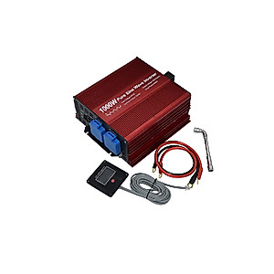 1000W Pure sine ave Power Inverter, Input DC24V Output AC110V 60Hz, with Dual Sockets, USB Output and LCD Wired Remote kit Ideal for 24V Solar System
