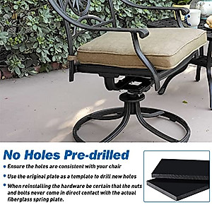 Tiga Patio Rocker Chair Spring Plate Replacement, Universal Fiberglass Spring Plates for Outdoor Swivel Rocker Patio Chair - 5 x 2.5 Inches - Pack of 4