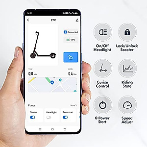 Adults Electric Scooter Max Load 220LB, 350W Motor Folding Commuting Scooter - 8.5" Solid Tires, 20 Miles Range, 15.5MPH, Portable Powered Kick E-Scooter with Double Braking System and App Control