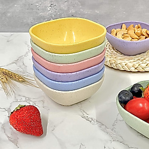 8 Pack Small Bowls, 4.5 OZ Wheat Straw Bowls Soy Sauce Dish, Unbreakable Dessert Bowls, Assorted Colors Dipping Sauce Cups, Small Plastic Bowls Prep Bowls for Side Dishes, Dessert, Snacks, Sauce