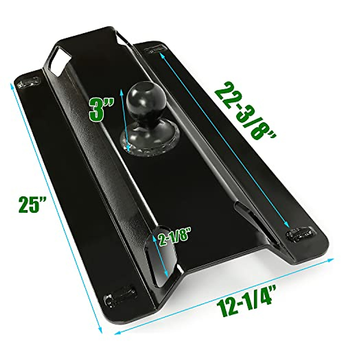 5th Fifth Wheel to Gooseneck Hitch Ball Adapter Plate for Pickup Truck Bed Replacement for 49080-25,000 lbs, 2-5/16-Inch Ball