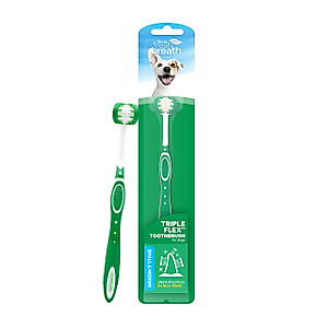 TropiClean Fresh Breath TripleFlex Toothbrush for Small & Medium Dogs | 360-Degree Dog Dental Cleaning | Dog Toothbrush for Small & Medium Breeds