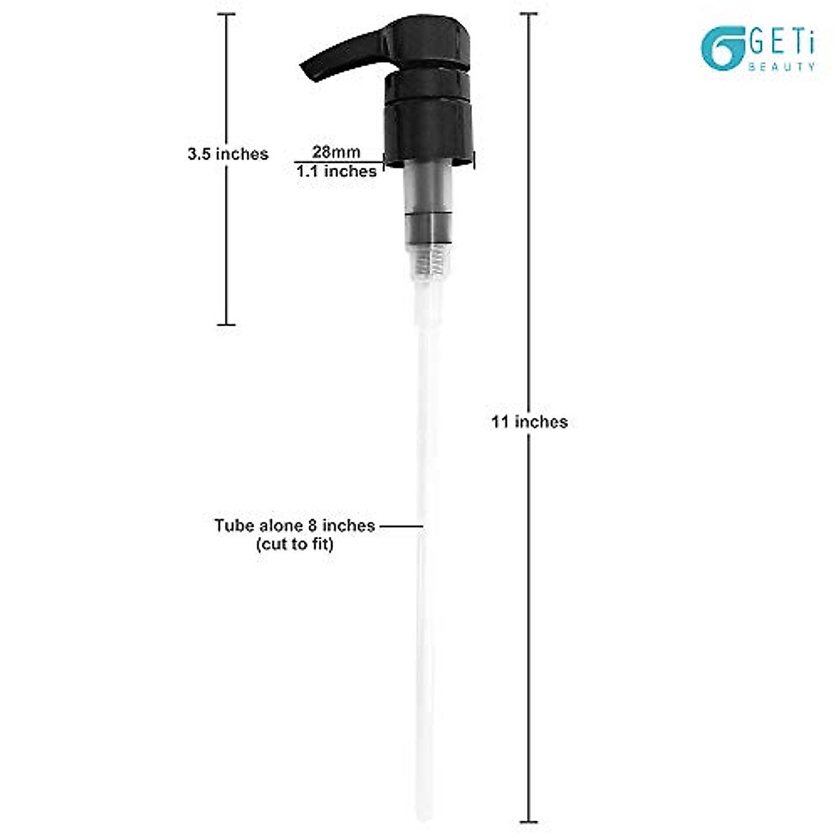 Geti Beauty Liquid Dispenser Pump – Black 3-Pack Liter 33.8 oz Pump Dispenser – Fits Liter Size Shampoo, Conditioner, Soap and Lotion Bottles – Non-Slip Design – 28/410 4cc Output