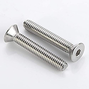 1/4-20 x 1/2", 5/8", 3/4", 7/8", 1" Flat Head Socket Cap Screws, Allen Socket Drive, Stainless Steel 18-8 (304), Bright Finish, Fully Threaded, 50 PCS