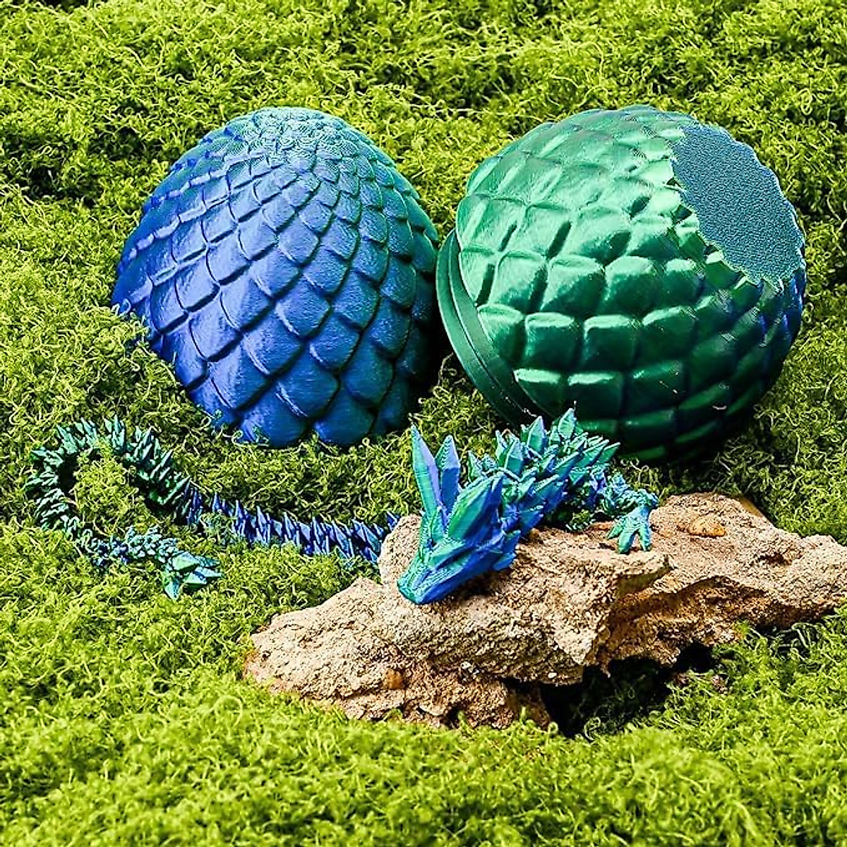 Zobetro Easter Basket Stuffers, 3D Printed Dragon Surprise Egg, Executive Dragon Fidget Desk Toys Decorative Easter Egg Fillers Easter Gifts for Boys Kids Home Decor(Green)