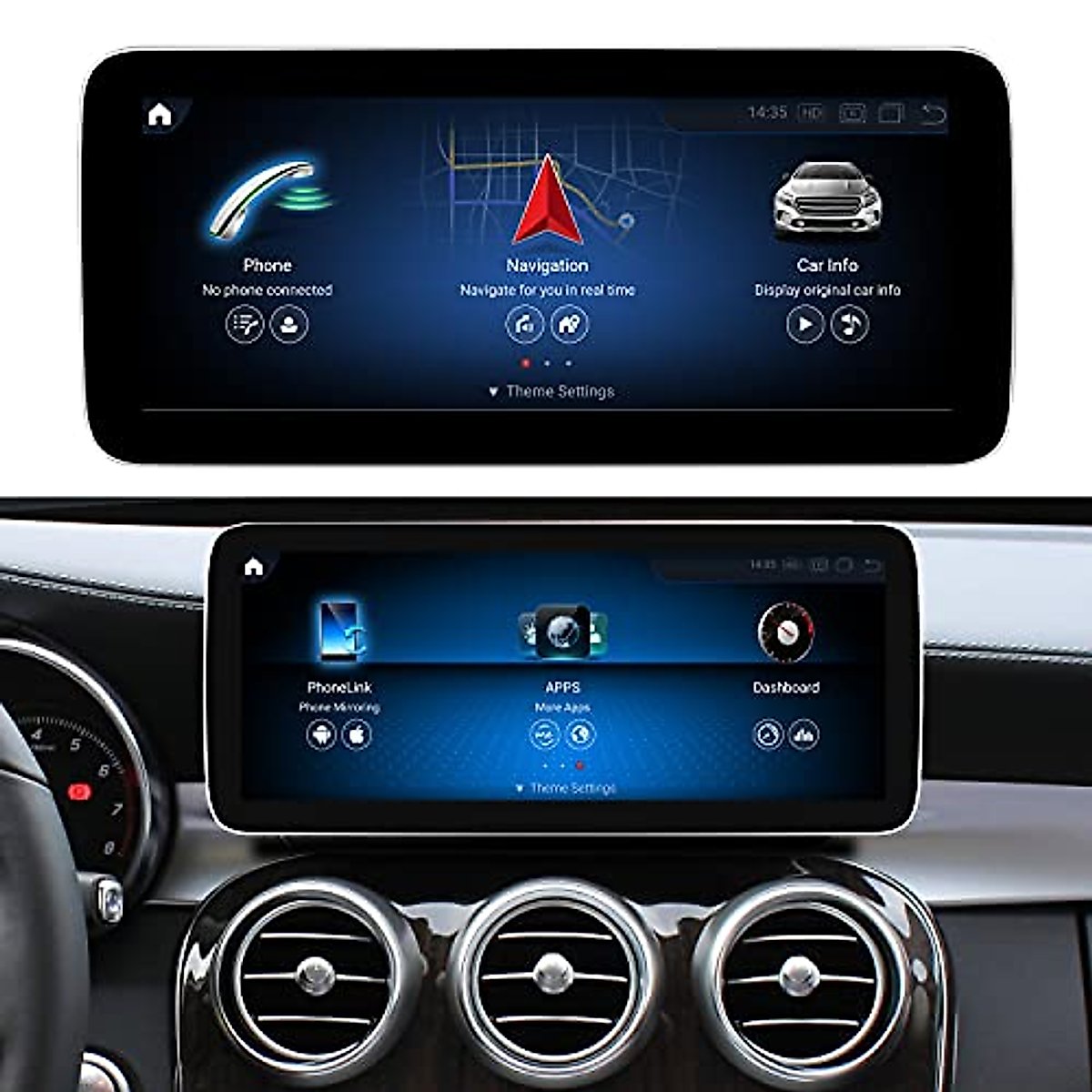 Android12 10.25inch HD1920 Screen Upgrade Display Monitor Multimedia Player GPS Navigation for Mercedes Benz C GLC 2014-2018 C180 C200 C220 C250 C300 C350 C320 C63 W205 NTG5