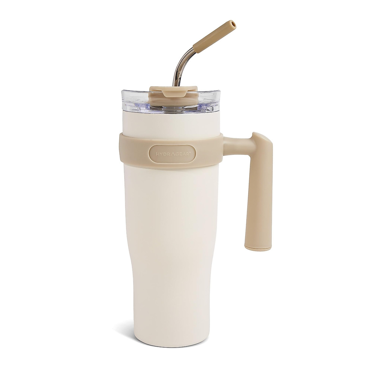 Hydragear Juno Stainless Steel Tumbler with 2-in-1 Lid and Reusable Straw - 40 Oz - Vanilla Powder Coat