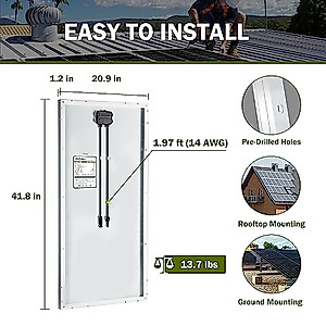 HQST 4PCS 9BB Cell 100W Solar Panel 12V 400 Watt Monocrystalline Solar Panels High-Efficiency Module for RVs Motorhomes Cabins Marine Boat Off-Grid