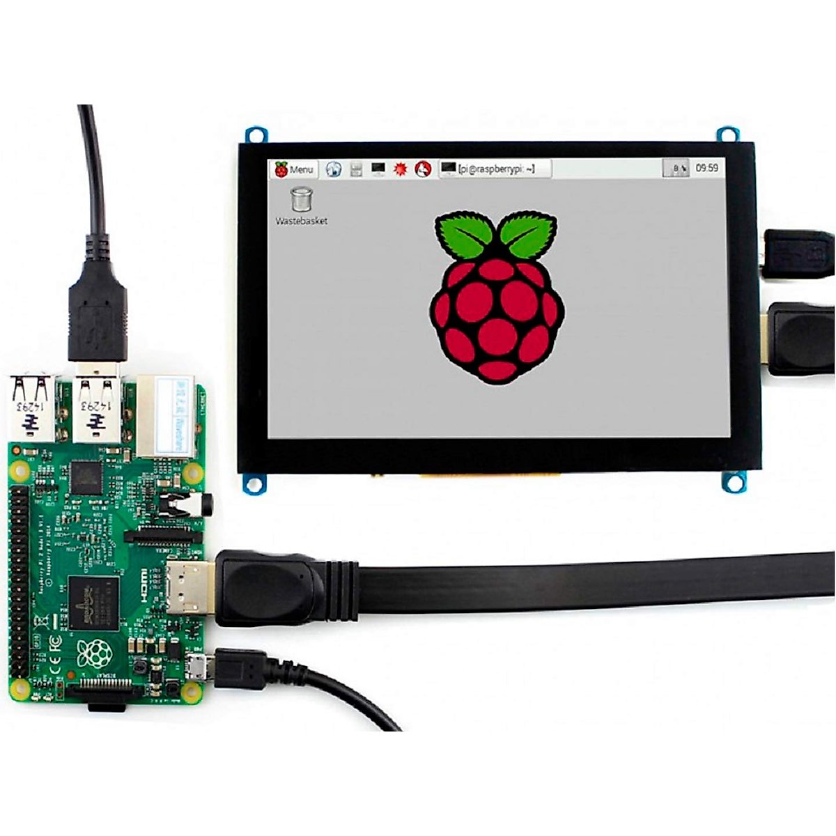 5inch HDMI LCD (H) Capacitive Touch Screen 800x480, Supports Raspberry Pi Jetson Nano BB Black Banana Pi PC Windows 10 Raspbian Ubuntu Kali WIN10 IoT Retropie HDMI/VGA Display Port