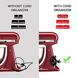 6PCS Cord Organizer for Appliances, Enhanced Design & Stronger Stickiness Cord Holder Cord Wrapper, Kitchen Appliance Cord Winder Stick on Stand Mixer, Coffee Maker, Air Fryer(Free 5PCS Cable Ties)