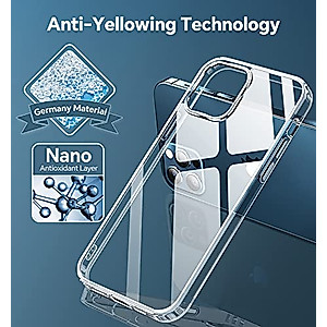 Elando for iPhone 12 Phone Case/iPhone 12 Pro Phone Case, Anti-Yellowing Clear Phone Case, Super Slim Phone Case (0.39" Added) - Crystal Clear