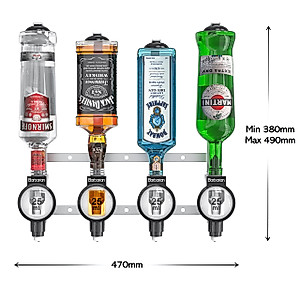 Barbarian Liquor Dispenser For Home Bar 3/4/6 Bottle Wall Mounted - Bar Butler Shot Measure Bracket Alcohol Wine Upside Down Drink Jigger Optics Man cave