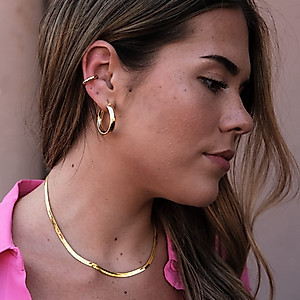 Women's Gold Thick Solid Ear Cuff | Waterproof Chunky Ear Wrap (Sold as A Single)
