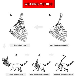 Pet Harness and Leash Set for Walking Small Cat and Dog Harness, Escape Proof Soft Vest Harnesses with Bell Bow, Easy Control Breathable Pet Safety Jacket & 1 Metal Leash Ring