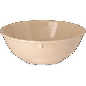 Carlisle FoodService Products Dallas Ware Plastic Snack Bowl, Melamine Bowl For Restaurants, Hospitals, 14 Ounces, Tan