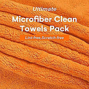 TIIKERI Super Microfiber Towels 6PCS for Cars Washing Polishing and Window Cleaning Supplies etc Multi-Purpose Use