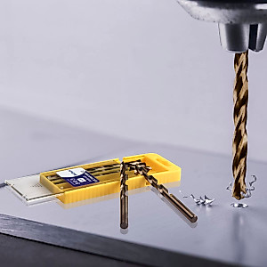 5/16 Inch Cobalt Drill Bits 5Pcs - HPHOPE M35 HSS Metal Twist Drill Bits Set, Jobber Drill Bits Length and Straight Shank, Suitable for Drilling in Hard Metal, Stainless Steel, Cast Iron