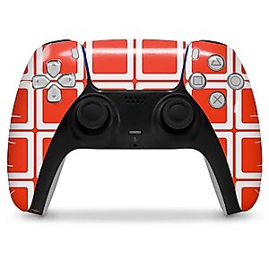 WraptorSkinz Skin Wrap compatible with Sony PS5 DualSense Controller Squared Red (CONTROLLER NOT INCLUDED)